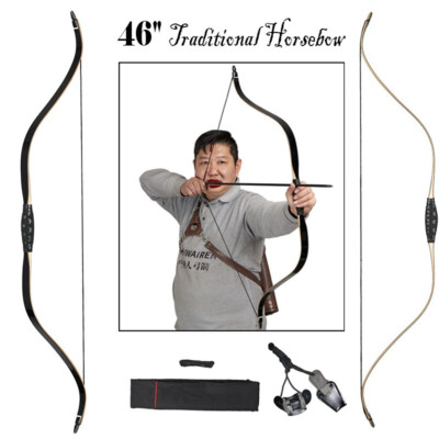 46" Toparchery Traditional Bow 25-50lbs Short Recurve Bow for Hunting ...