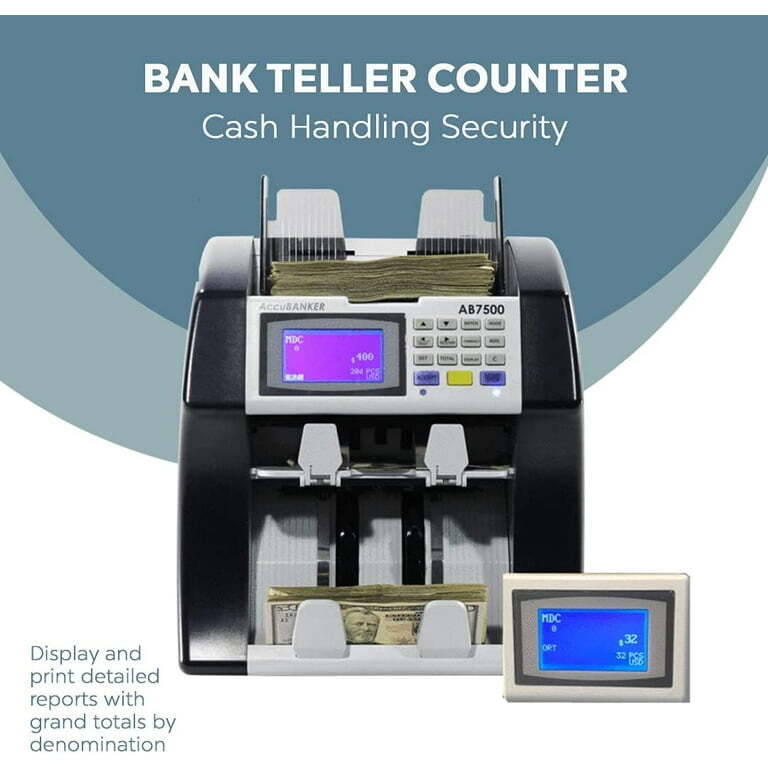 AccuBANKER AB7500 Mix Value Bill Counter USD EUR Counterfeit Detector ...