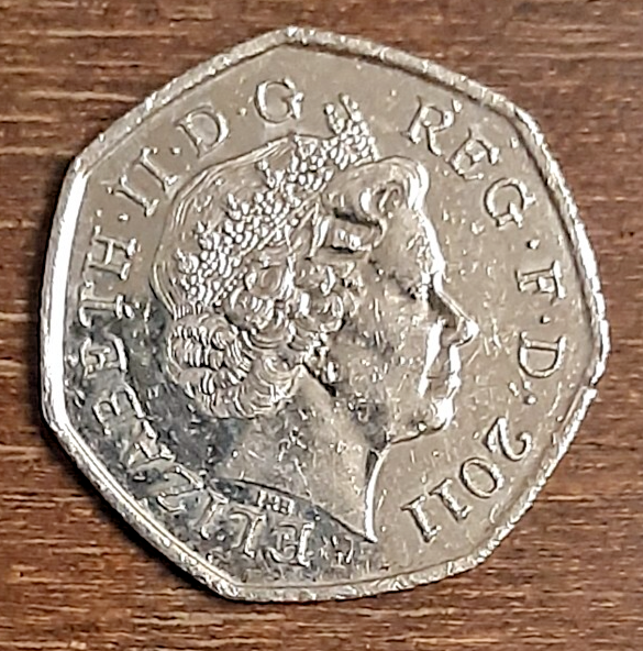 2011 Football Offside 50p London Olympics 2012 50 pence coin good circ ...