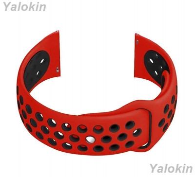 Red and Black Band Strap with Quick Release Pins for Fossil Q Founder 2 ...