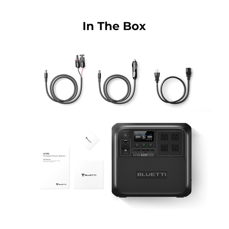 BLUETTI AC180 1800W 1152Wh Solar Portable Power Station LFP Battery for ...
