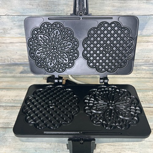 CucinaPro Pizzelle Baker 220-05NS Non-Stick Italian Waffle Iron Cookie ...