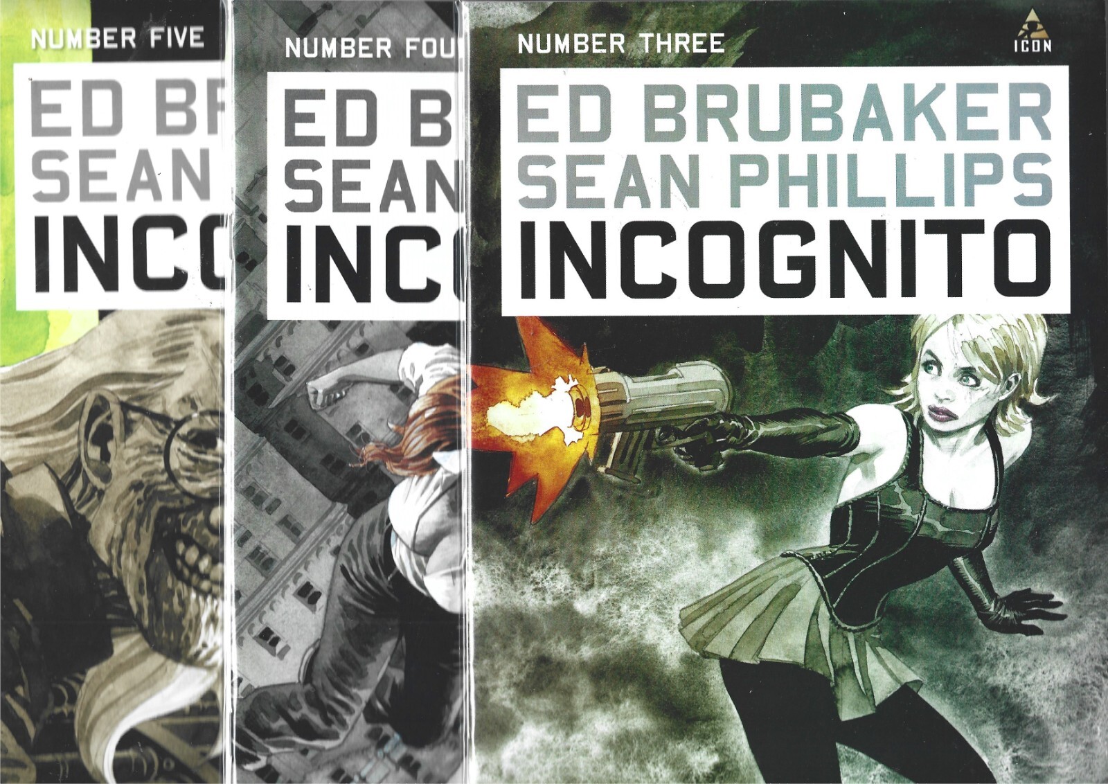 INCOGNITO LOT OF 3 - #3 #4 #5 (NM-) ED BRUBAKER, SEAN PHILLIPS, ICON ...