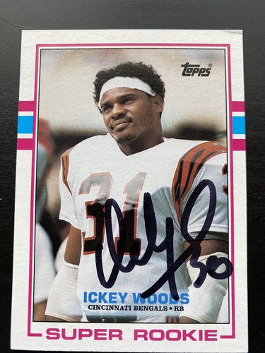 Ickey Woods signed CINCINNATI BENGALS card 1989 Topps ROOKIE | eBay