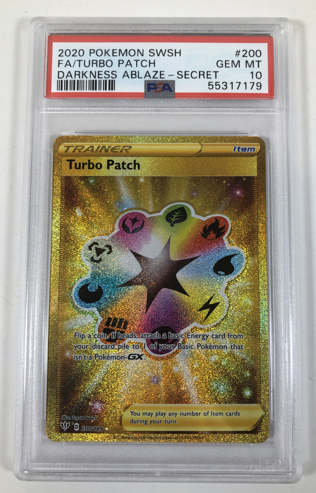 2020 Pokemon Darkness Ablaze Full Art Turbo Patch 200 PSA 10 Gem Mint ...