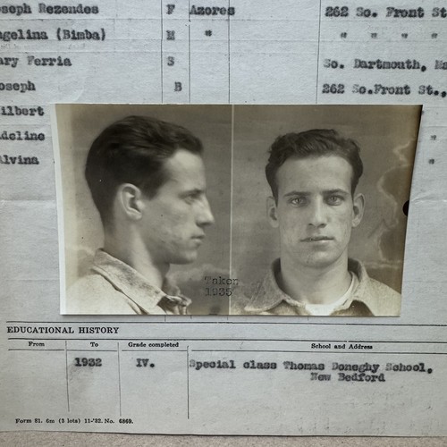 1935 Real Photo Mugshot Prison Jail Criminal Records Massachusetts ...