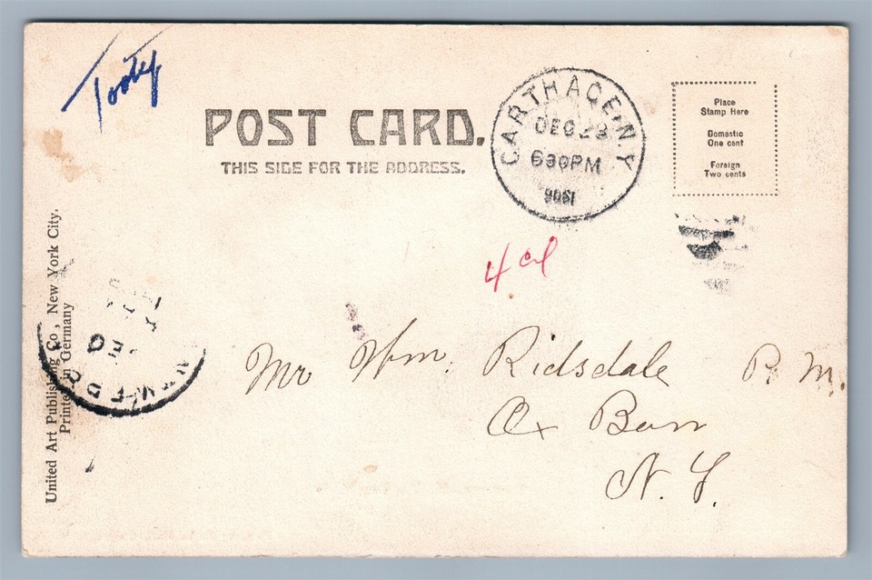 CARTHAGE NY EAST SIDE ANTIQUE POSTCARD | eBay