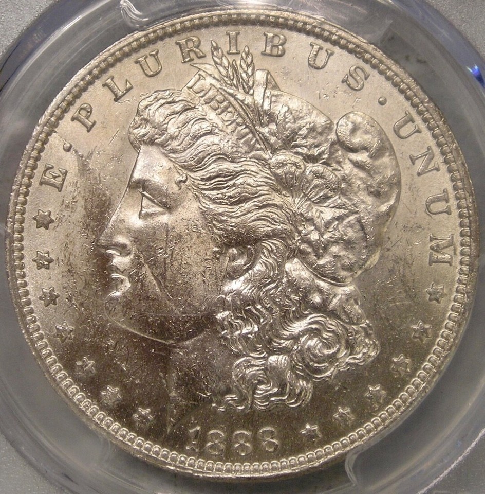 1888 O SCARFACE MORGAN SILVER DOLLAR RARE VAM 1b DIE BREAK PCGS MS+ ...