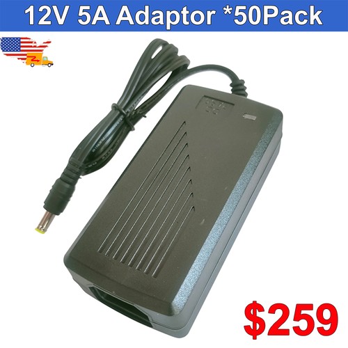 50 Pack 5A 60W Power Supply AC 100~240V For LED Strip 3D Print 5050 LED ...