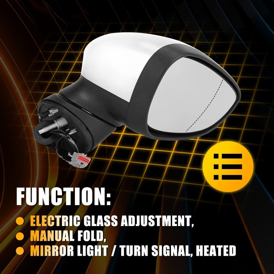 For Ford Fiesta Mk7 08-2012 Right Driver Side Electric Door Wing Mirror ...