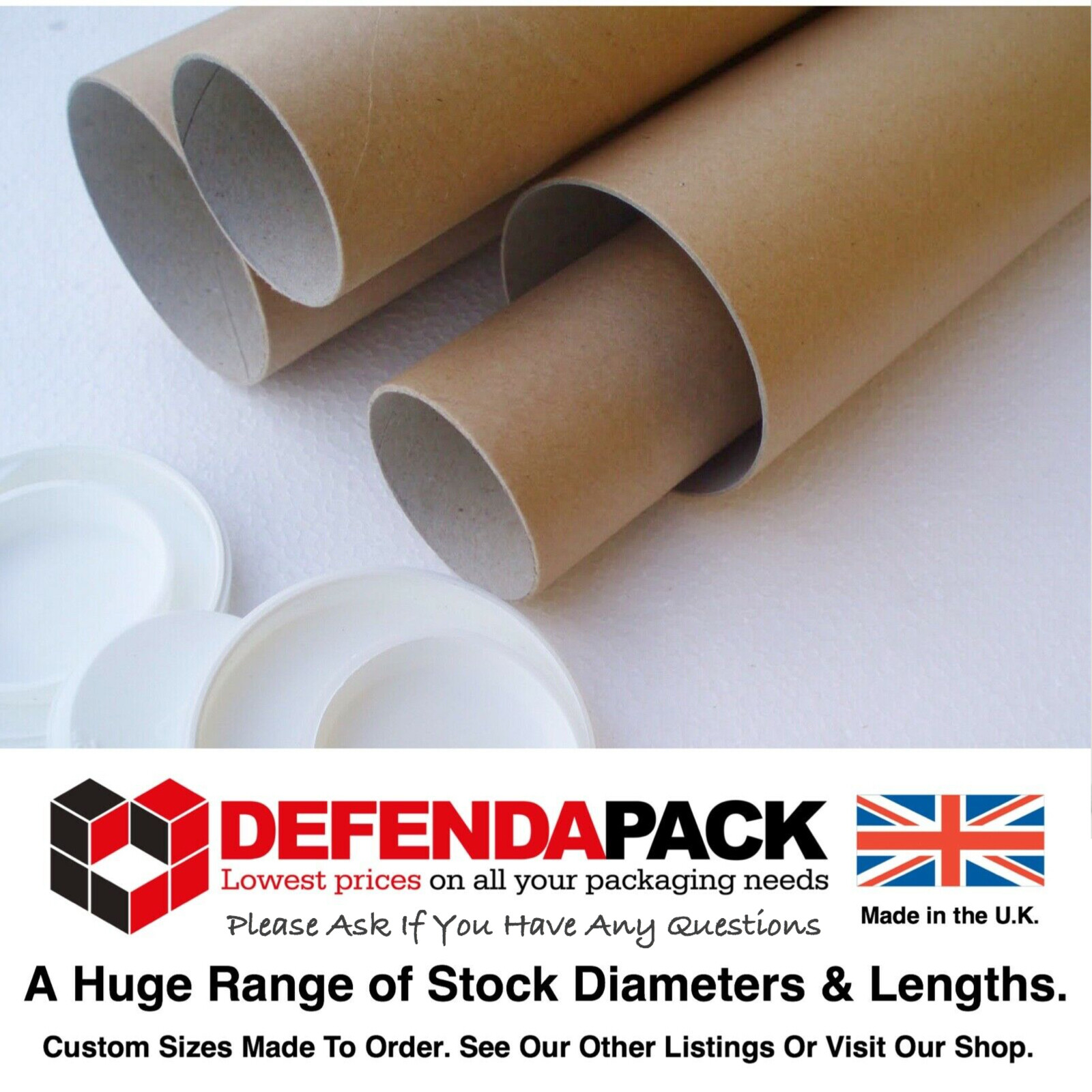 POSTAL TUBES A4 A3 A2 A1 A0 2" 50mm WIDE DIAMETER CARDBOARD Mail ...