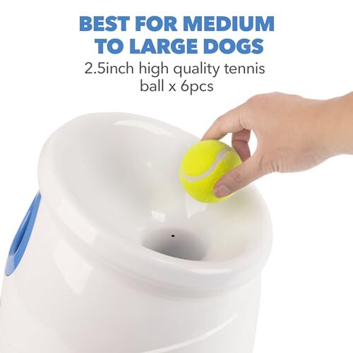 Automatic Ball Launcher for Large Dogs, with 6pcs Tennis Max Ball ...