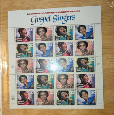 1997 GOSPEL SINGERS SCOTT 3154-3157 FULL SHEET 32 CENT 20 STAMPS M/NH ...