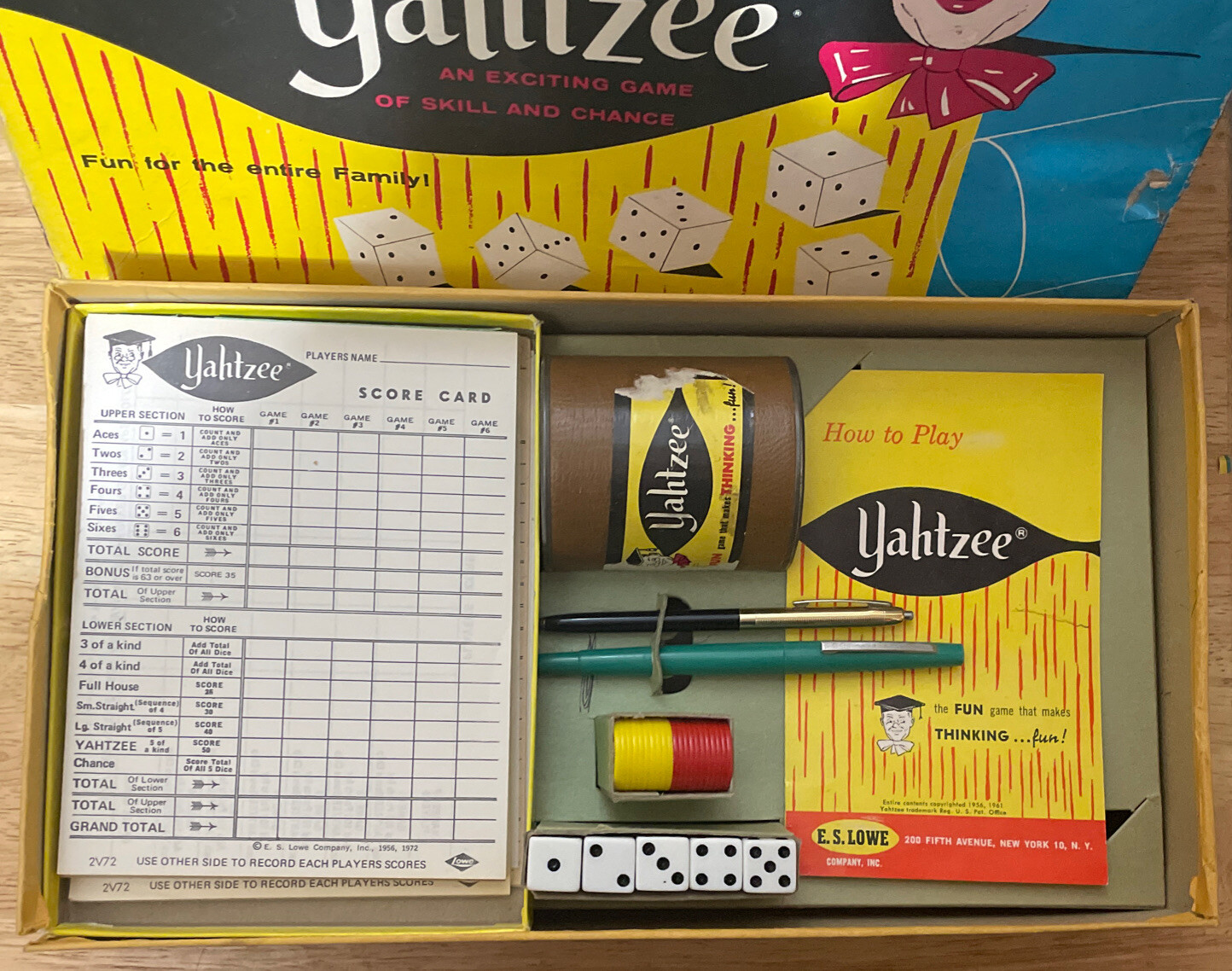 VINTAGE 1956 Original Yahtzee Board Game Complete *See Description ...