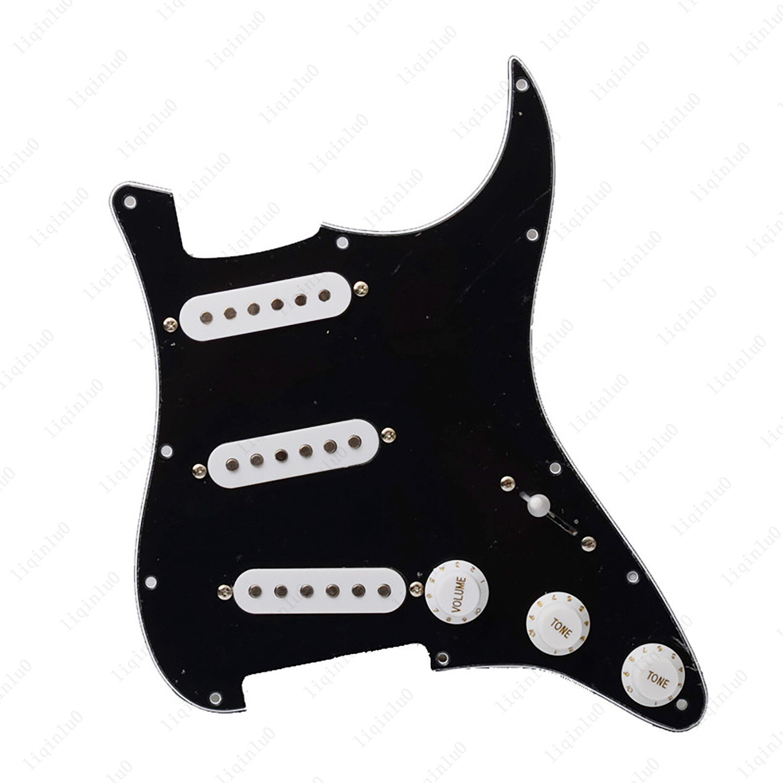 Loaded Strat Black Pickguard Prewired White SSS Pickguard with Alnico ...