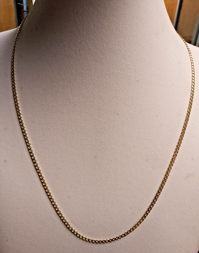 9ct Gold curb chain Bankrupt stock Weight 4.5 grams Length 20 inch ...
