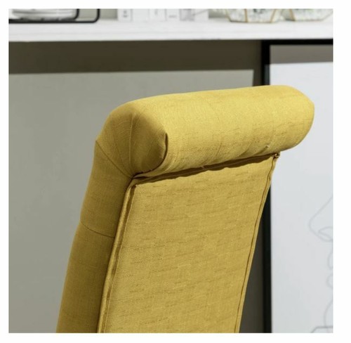 New Upholstered Parsons Dining Chairs Set of 2 Yellow Kitchen Bar Seats ...