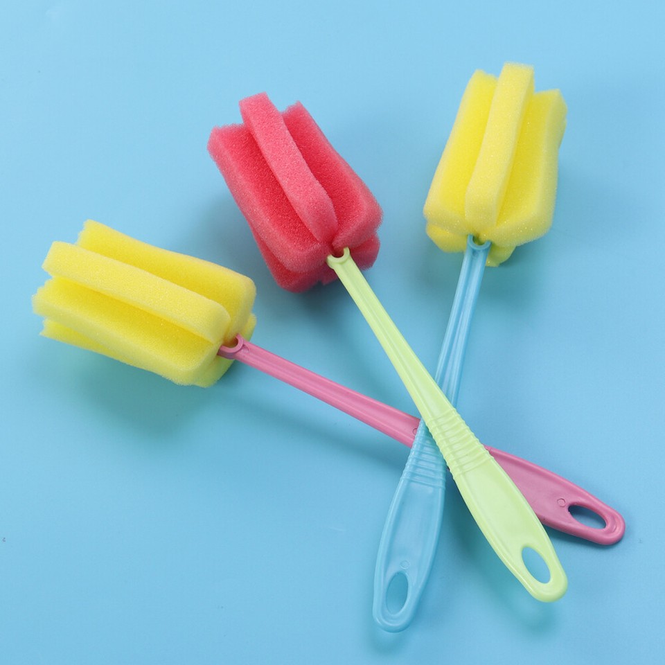 3PCS Sponge Cleaning Cup Brush Hanging Two-Color Bottle Cup Cleaning ...