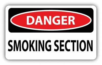 Danger Smoking Section Sign Warning Car Bumper Sticker Decal 6" x 4" | eBay