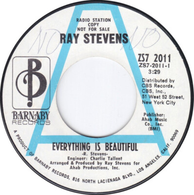 Ray Stevens - Everything Is Beautiful 1970 7", Single, Mono, Promo ...