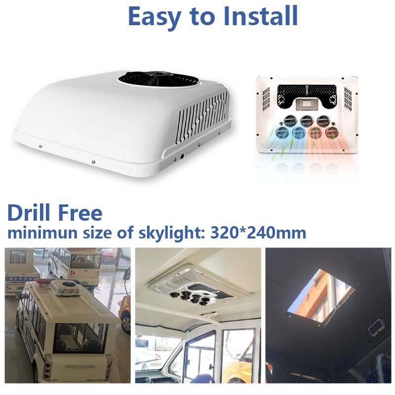 12V Underdash Heat&Cool RV Rooftop Air Conditioner Universal Electric ...
