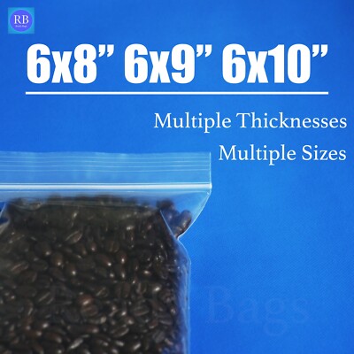 Clear Plastic 6x8 6x9 6x10 Zip Lock Bags 2Mil 4Mil Reclosable Zipper ...