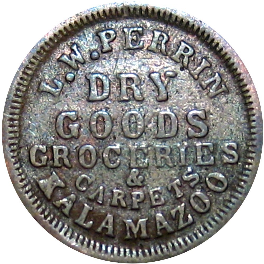 1863 Kalamazoo Michigan Civil War Token L W Perrin Carpets | eBay
