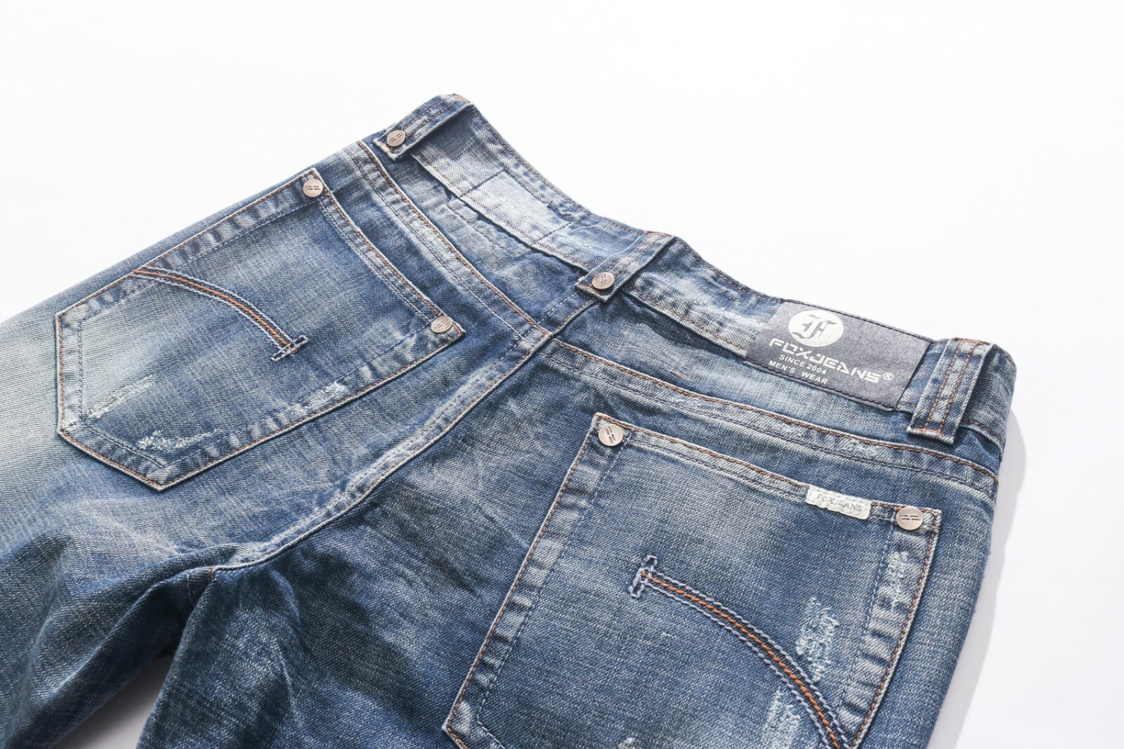 FOX JEANS Men's Merlin Regular Fit Straight Blue Denim Jeans Size 32-44 ...