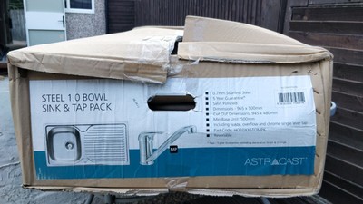 Astracast Kitchen Sink 1L bowl reversible & waste, overflow & chrome ...