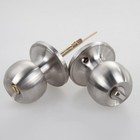 2x Round Door Knobs Rotation Lock Knobset Handle Stainless Steel W Keys ...