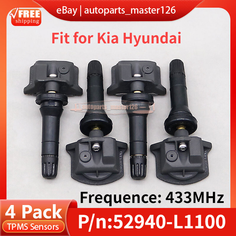 4x Tire Pressure Sensor 433MHz TPMS for Hyundai Elantra Tucson Santa ...