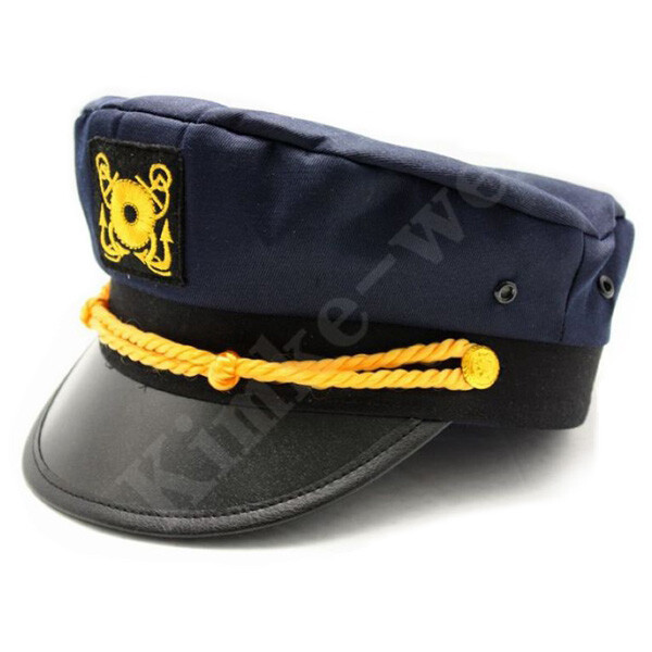 Dark Blue Yacht Captain Skipper Sailer Boat Cap Hat New | eBay