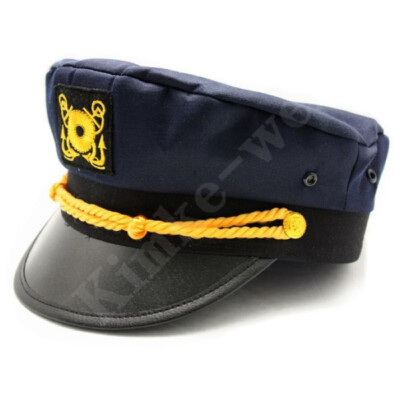 Dark Blue Yacht Captain Skipper Sailer Boat Cap Hat New | eBay
