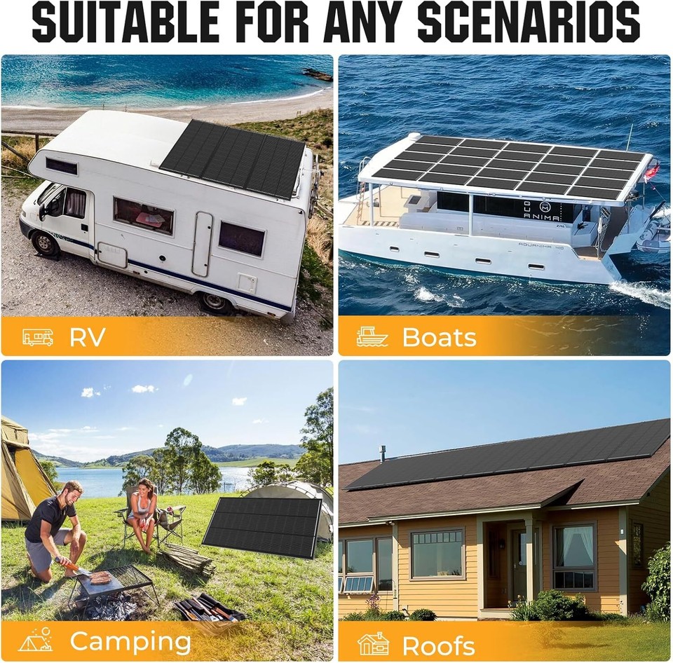 200W Watt Solar Panel 12V Mono Off Gird Caravan RV Battery Charging ...