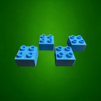 lot of 4 light blue Duplo 2X2 blocks- combined shipping (BLUE22) | eBay