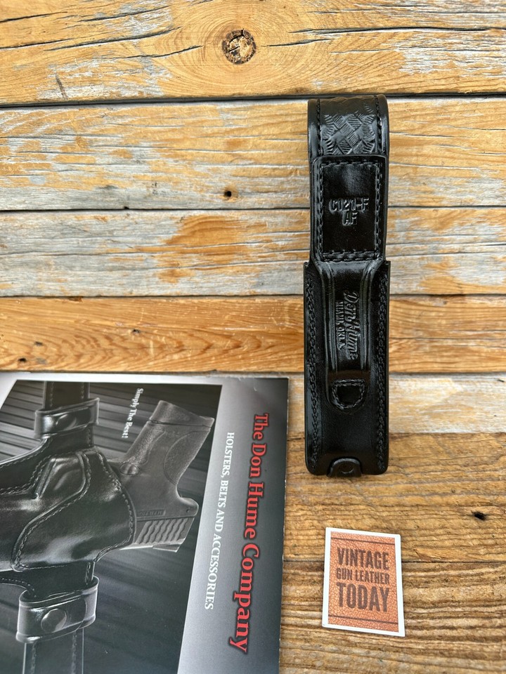 Don Hume Black Basket Leather C121-F Hidden Snap Baton Holder For ASP ...