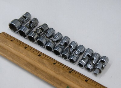 Snap-On 10pc 1/4" Dr. 6-Pt Metric Universal Swivel Socket Set-TMUSM ...