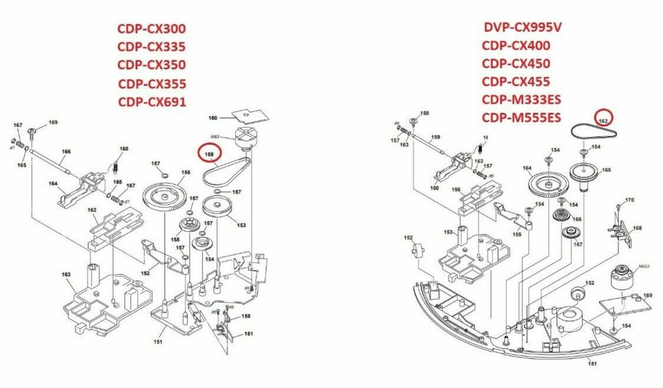 1X Door Belt Eject Tray Mechanism Motor Section 1 For Sony DISC DVD ...
