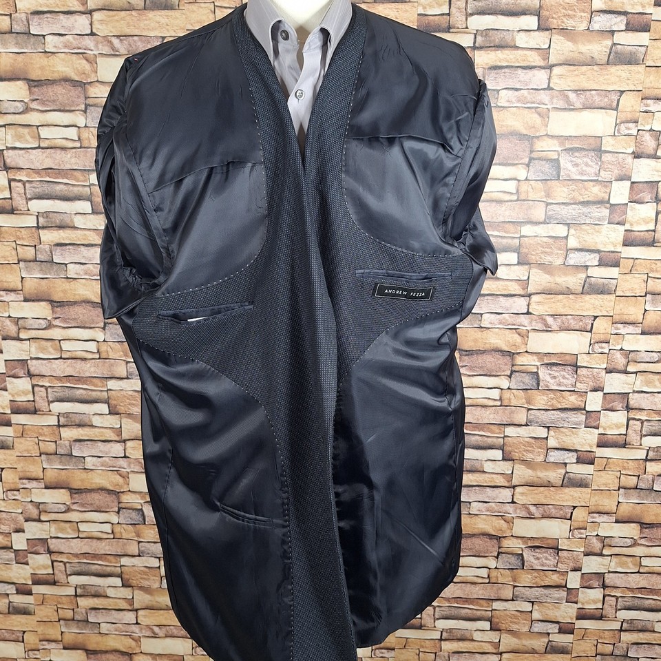 Andrew Fezza Sport Coat Jacket Mens 52L Gray Check Double Vented NWT | eBay