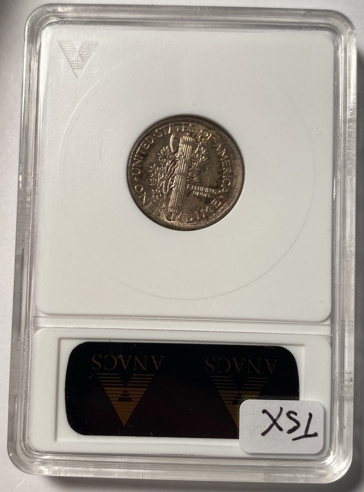 1917-D Mercury Dime ANACS MS61 Looks FB Mint Error Partial Collar Old ...