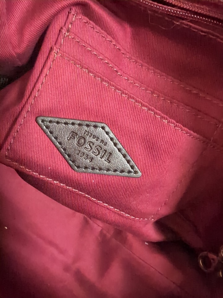 Fossil Women's Sydney Satchel Handbag Purse Man Made Material Crossbody ...