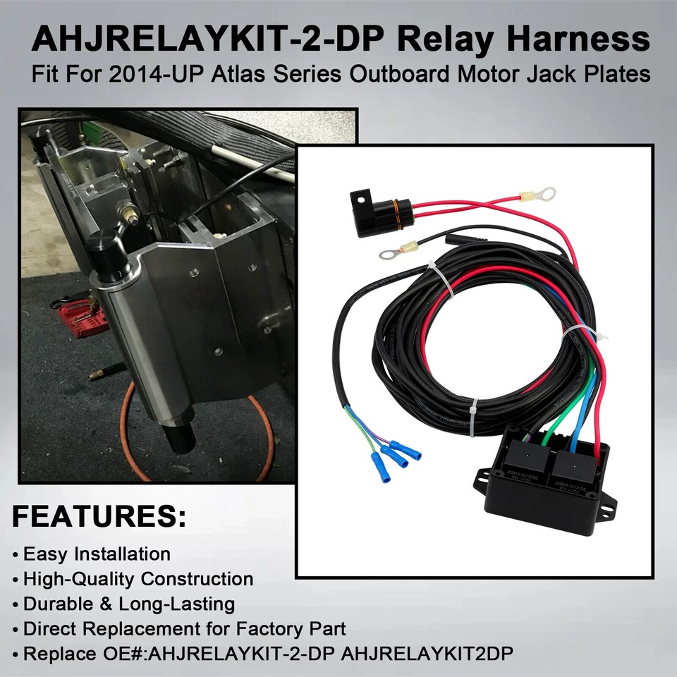 AHJRELAYKIT-2-DP Hydraulic Jack Plate Relay Wiring Harness Kit For ...