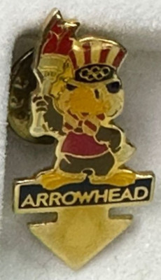 Olympic MISOURI Arrowhead Stadium with Olympic Flame Vintage Tack Pin T ...