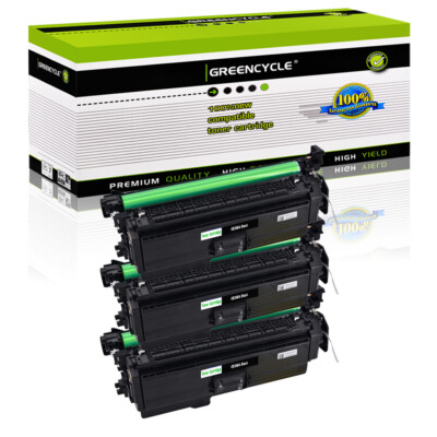 3PK CE260A Black Toner for HP Color LaserJet Enterprise CP4025dn CP4520 ...