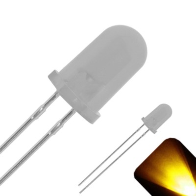 20 x 5mm Diffused Frosted Milky Lens LED Yellow Gold Ultra Bright ...