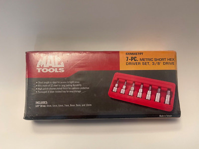 Mac Tools 3/8" Drive Short Metric Hex Driver Set 7pc 4-10mm SXMAS7PT | eBay