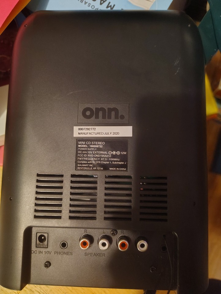 Onn CD Mini Stereo System ONA17AA015 CD Radio Aux RCA Bluetooth | eBay