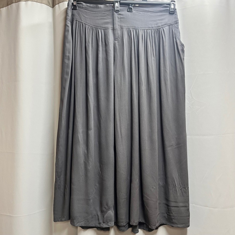 Lotus Traders Womens 3X Gray Gaucho Palazzo Pants Wide Leg Boho ...