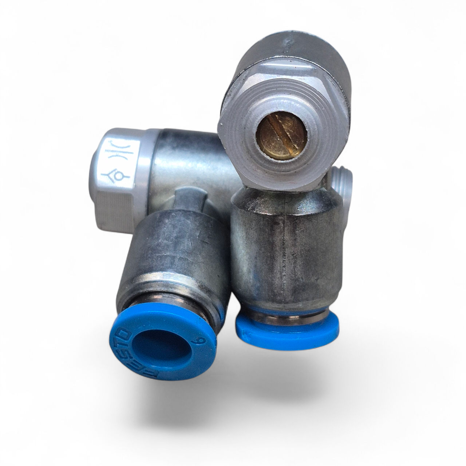 Festo Pneumatic Air GRLA-1/8-QS-6-D One Way Flow Control Valve 90 deg ...