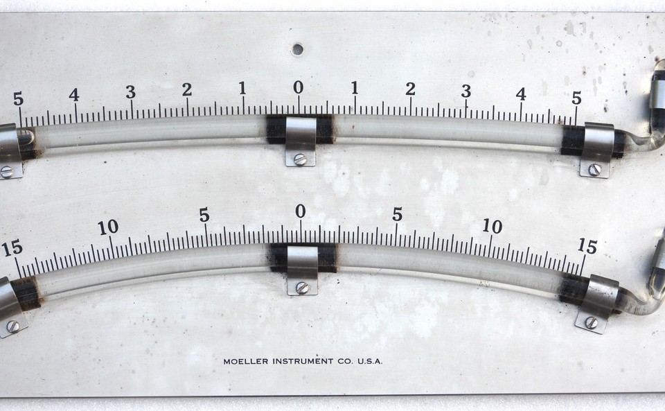 LARGE MOELLER INSTRUMENT CO. SHIPS SUBMARINE GLASS TWIN TUBE CLINOMETER ...